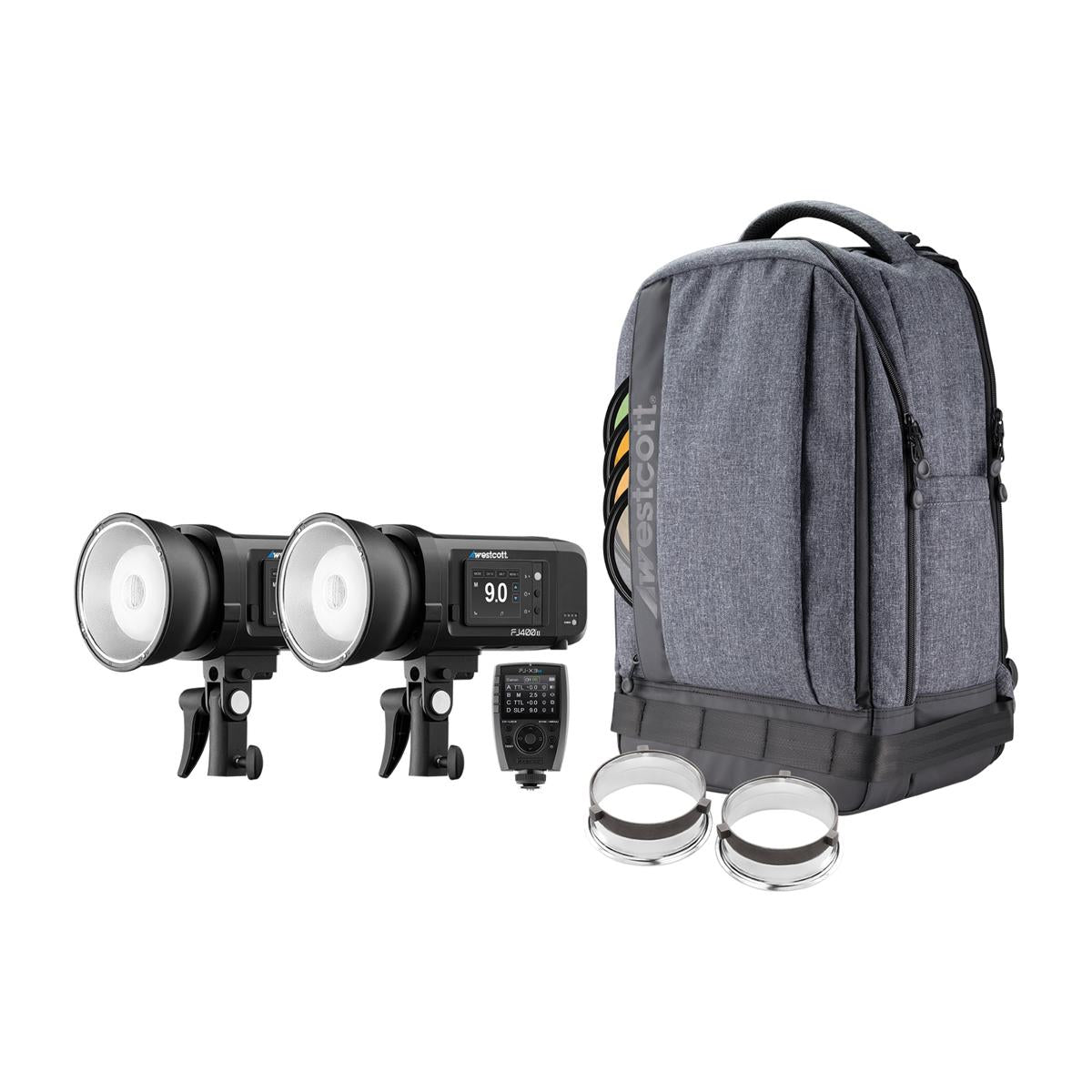 Westcott FJ400 II Strobe 2-Light Backpack Kit with FJ-X3 M Universal W