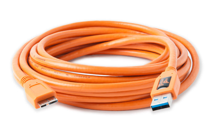 Tether Tools TetherPro USB 3.0 to Micro-B, 15' (4.6m), ORG