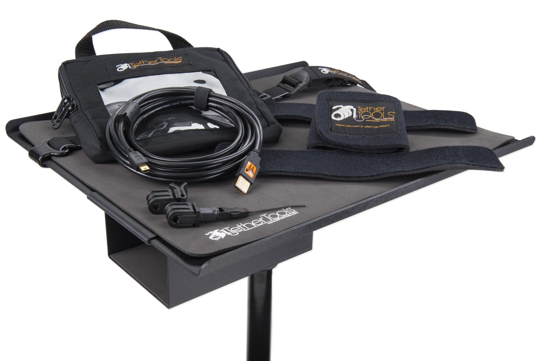 Tether Tools Pro Tethering Kit w/ USB 2.0 Mini-B 5 Pin Cable 15' ORG